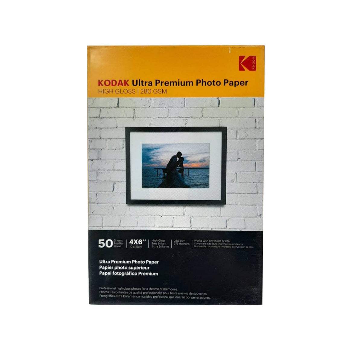 Kodak 6x4\" (10x15cm) Glossy Photo Paper 280gsm - 50 Sheets (5740-088 ...