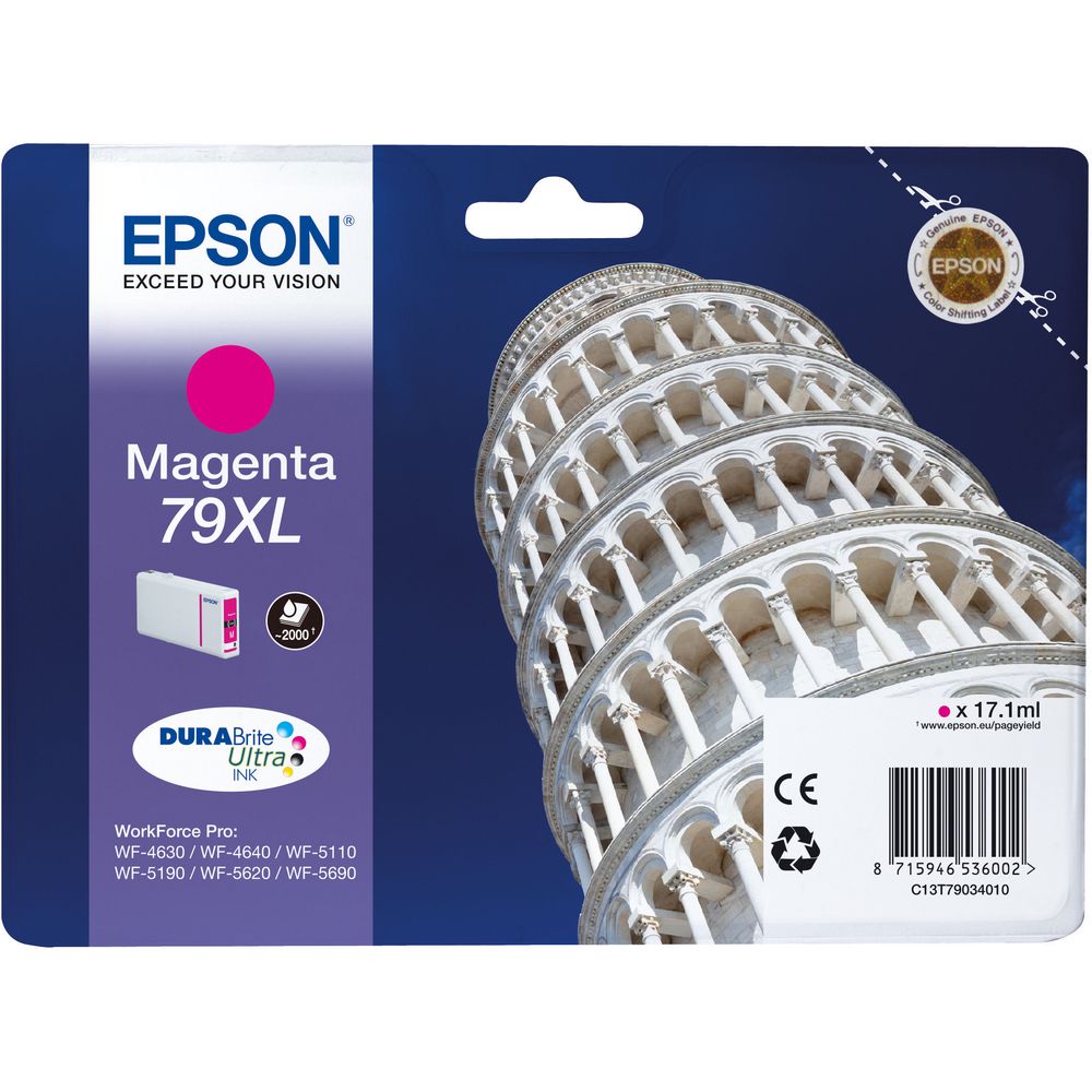 Genuine Epson 79XL Magenta High Capacity Ink Cartridge (C13T79034010 ...