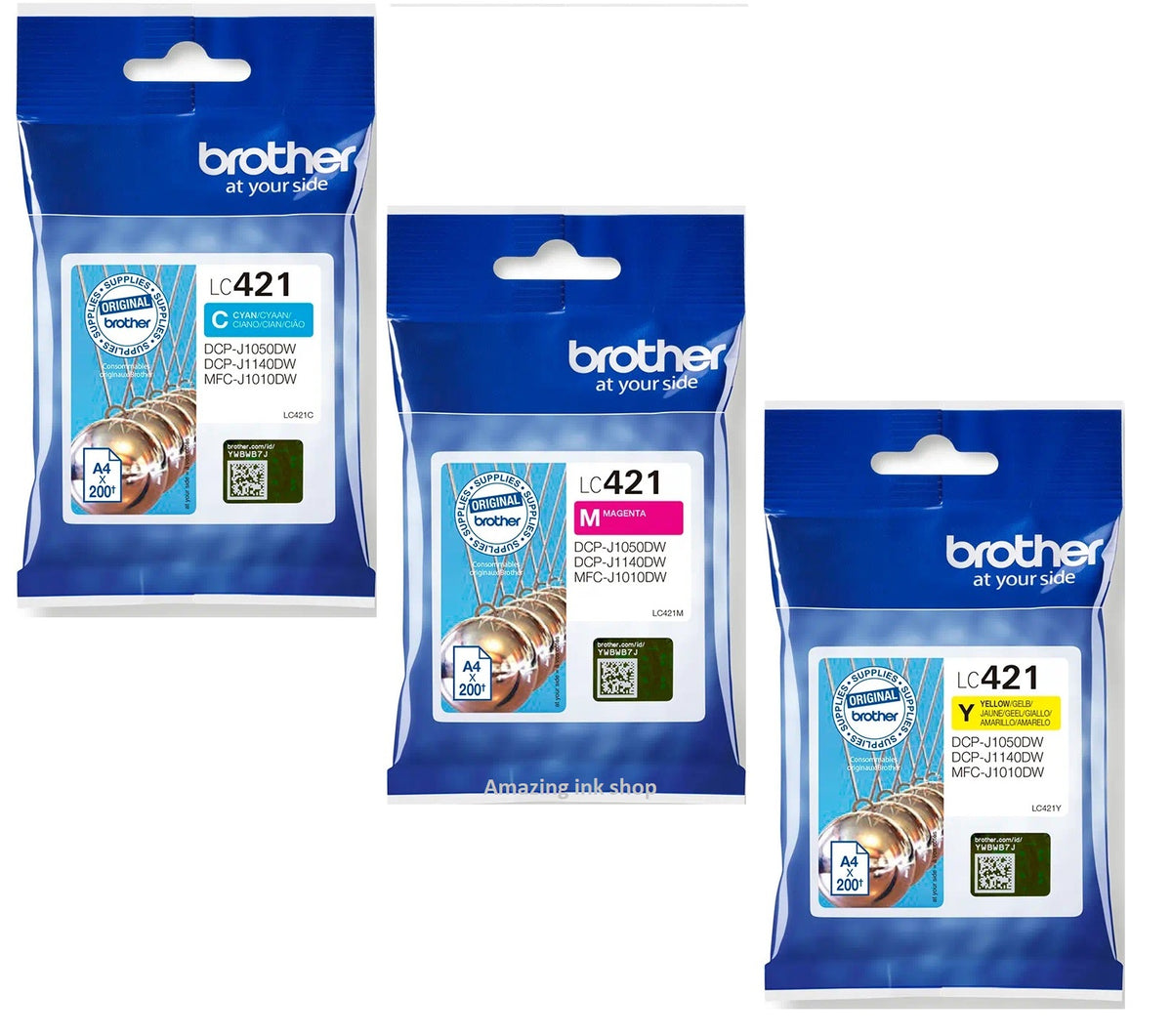 Genuine Brother LC421, 3 Colour Multipack Ink Cartridges, LC421C, LC42 ...